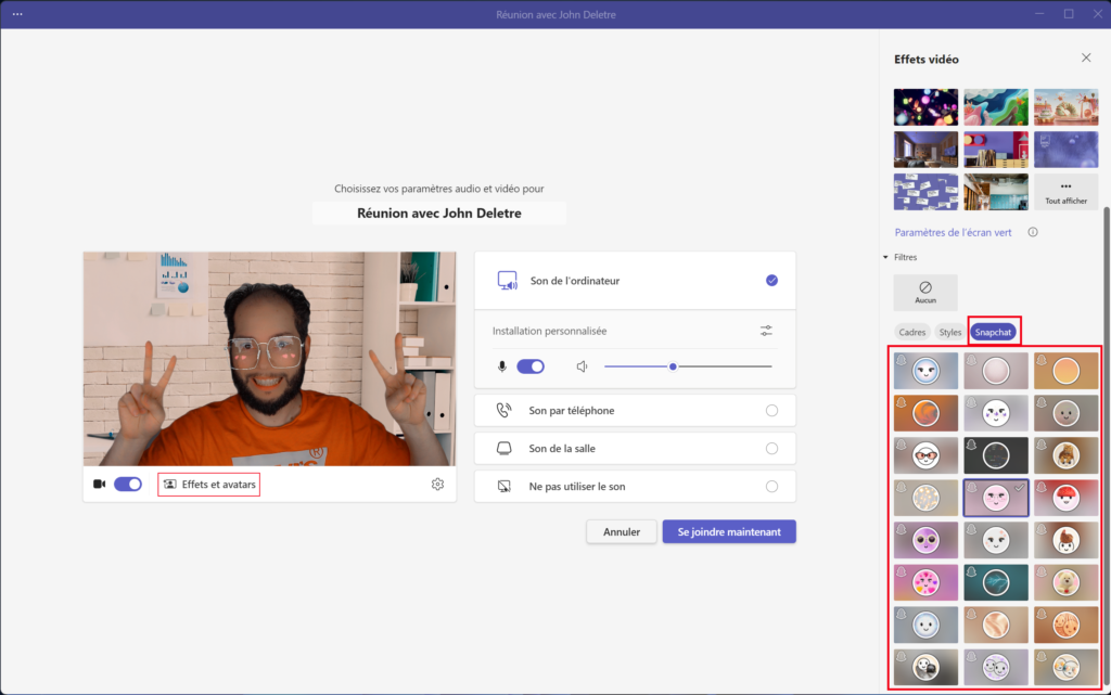 Snapchat filters in Microsoft Teams > JD. Blog